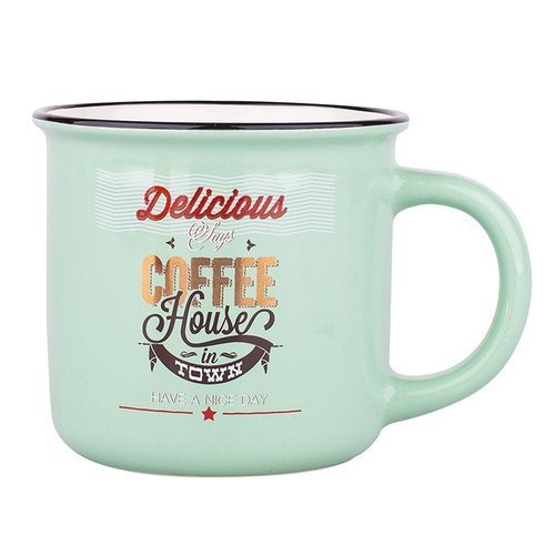 Duży kubek porcelanowy do kawy i herbaty Altom Design miętowy 300 ml ...